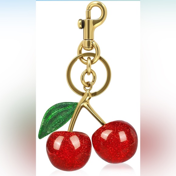 Accessories | Cherry Keychain Nwt With Gold And Red Accents | Poshmark